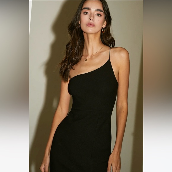 Commense | Dresses | Brand New Commense Satin Black Asymmetrical Open ...